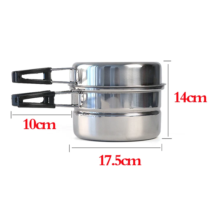 2019 New Stainless Steel Pot Pan Camping Backpacking Tool Kit Outdoor ...