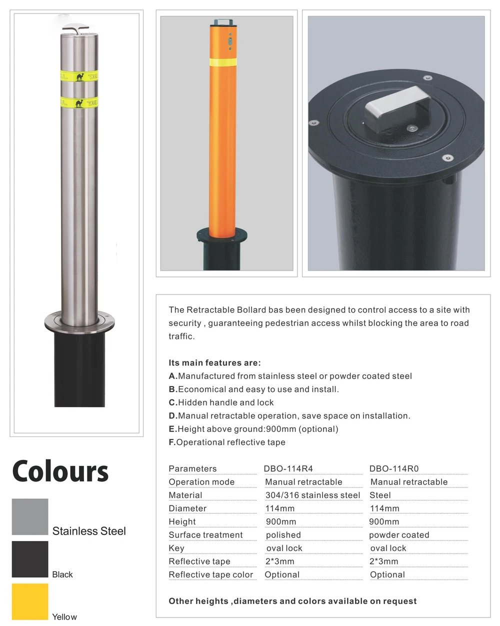 Retractable Parking Bollard - Buy Marine Stainless Steel Removable ...