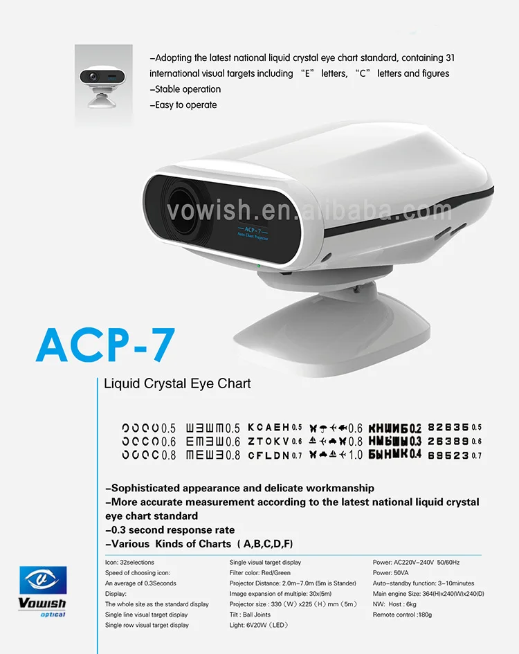 Ophthalmic Auto Chart Projector - ACP-7 with CE Certificate