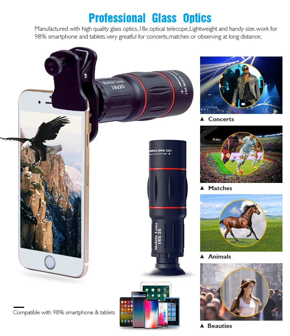 APEXEL 18X Optical Zoom Lens - Enhance Your Mobile Photography