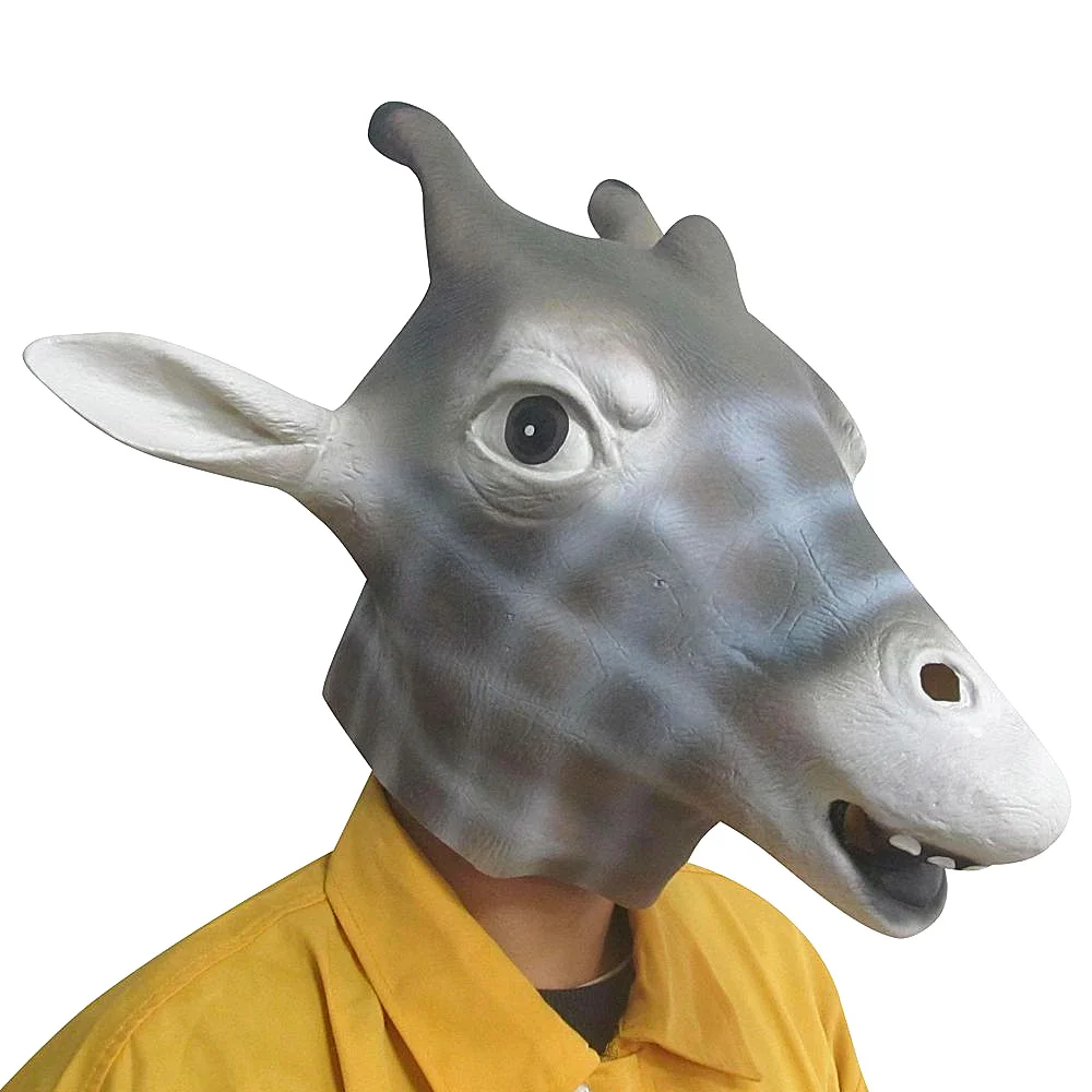 Salable 3d Realistic Funny Animal Giraffe Latex Full Face Mask For Mask ...