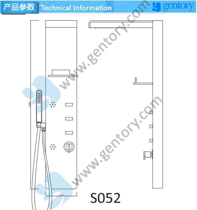 Hot Selling Special Design Shower Panel 304 Stainless Steel Shower Set ...