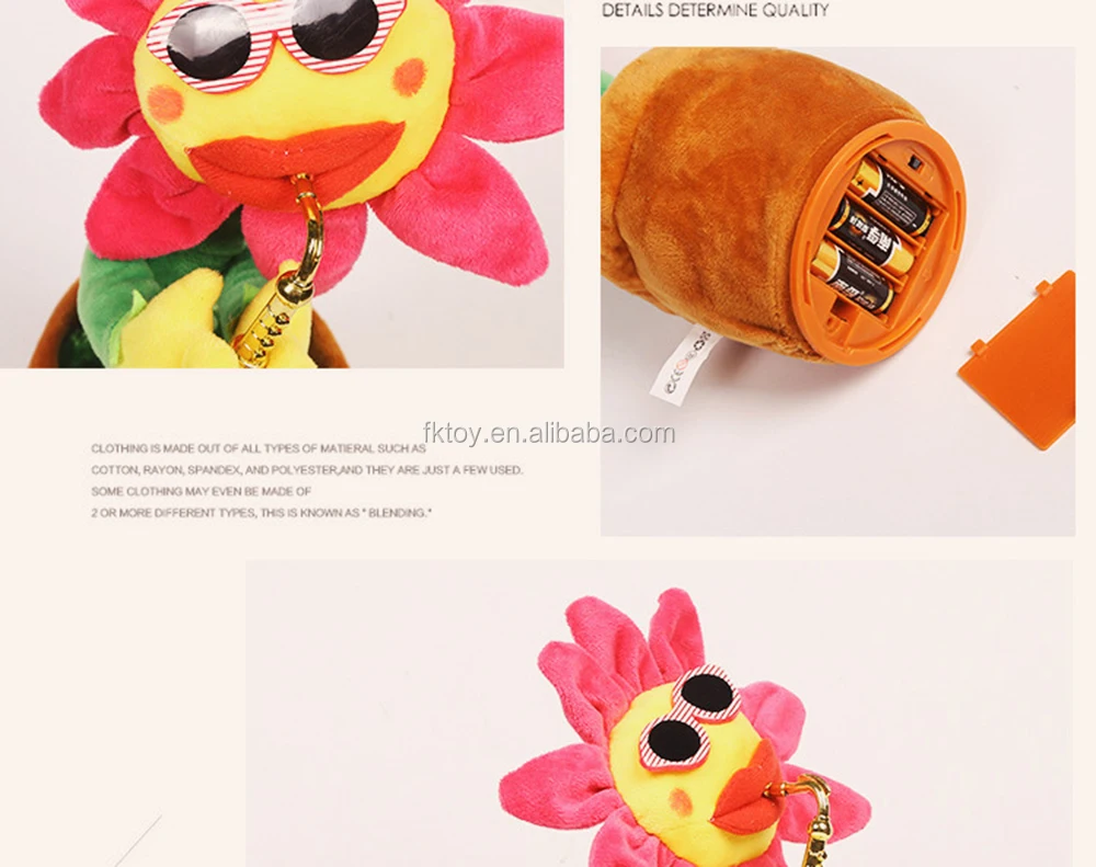 Custom Made Music Dancing Flower Toys Plush Sunflower Toys - Buy ...