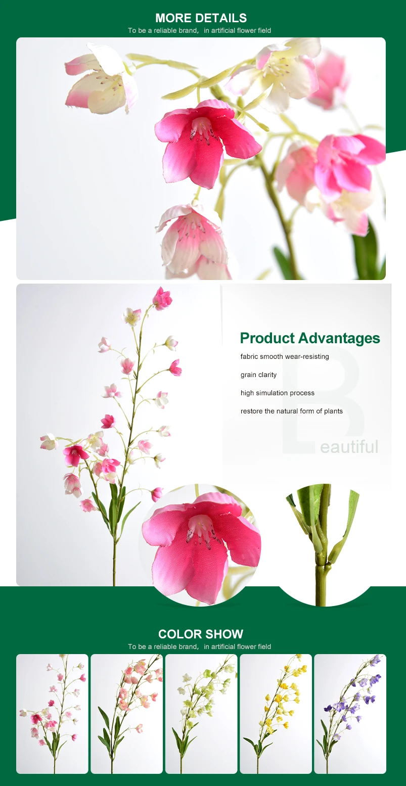 94cm Decorative Silk Bellflower Artificial Flowers For Party Hotel ...