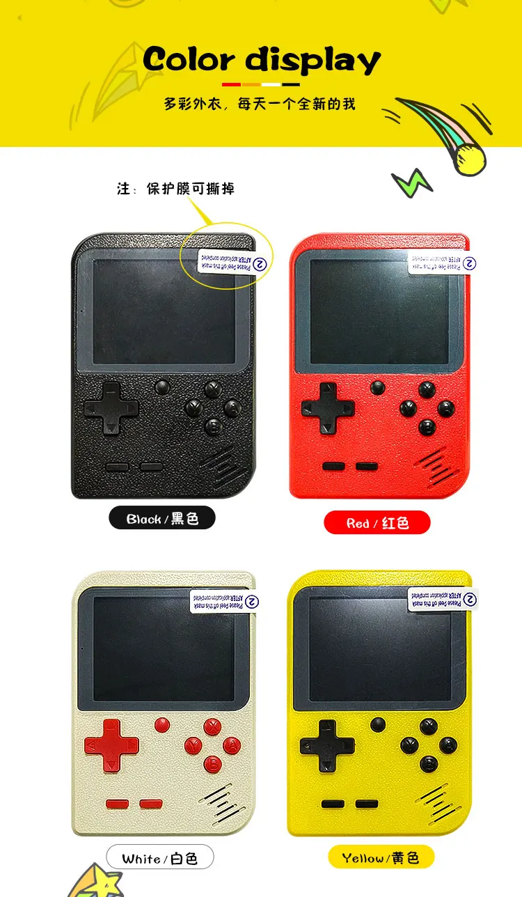 2019 Pocket Handheld Game Console 2.4inch 8 Bit Built-in 129 Games ...