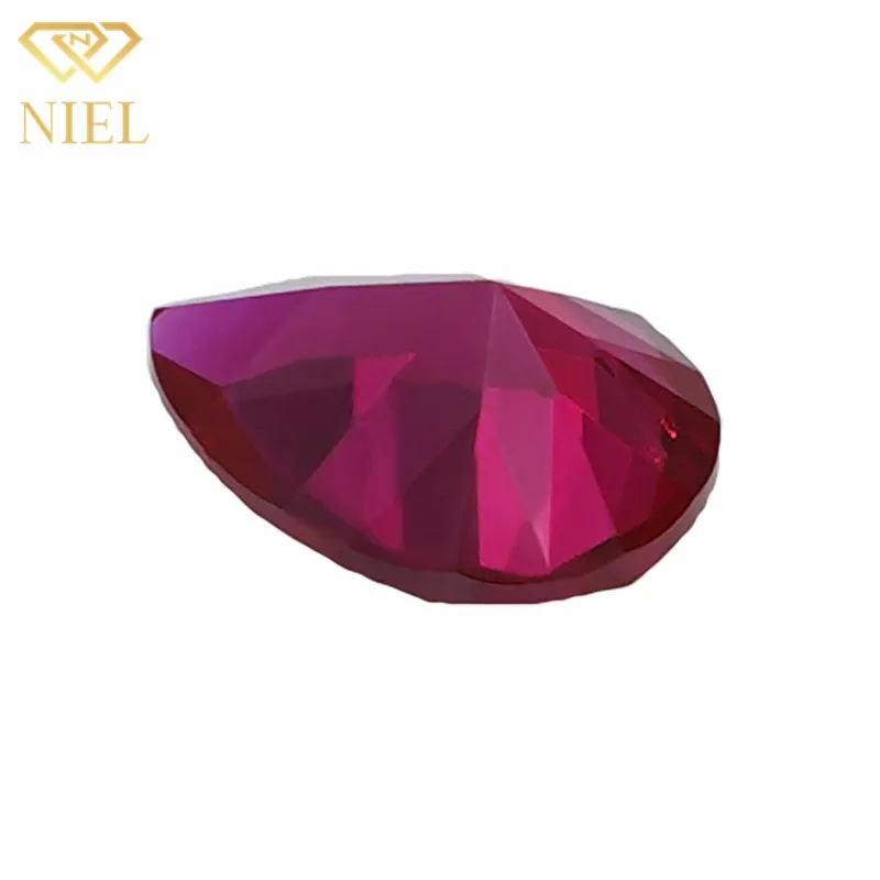 8# Pear Cut Synthetic Red Corundum Artificial Rubies Price Of Black ...