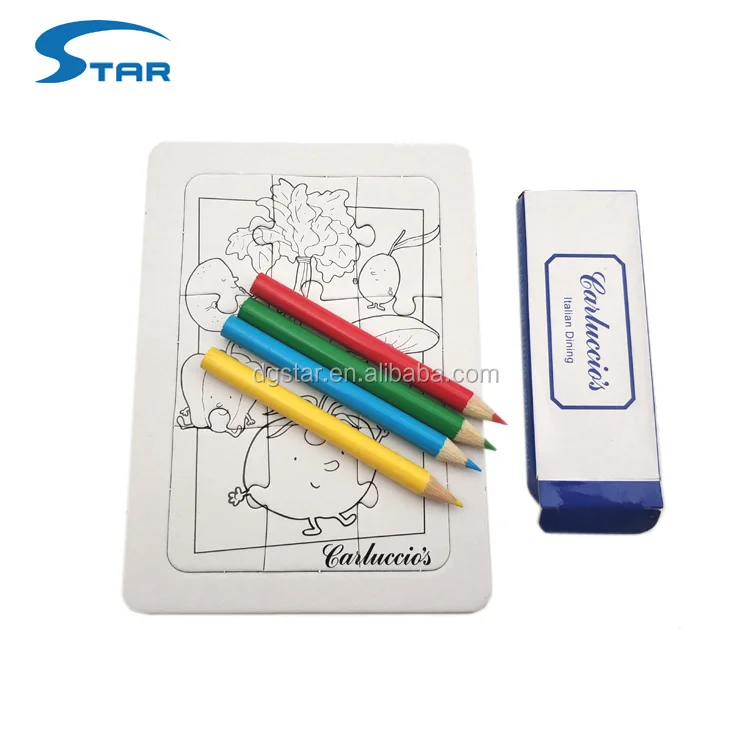 Diy Single Color Printable Blank Coloring Puzzle With Colored Pencil ...