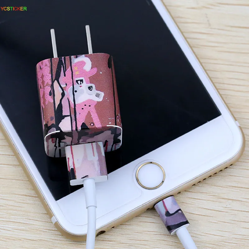 Watercolor Pattern Power Adapter Matte Decal Skins Diy Identification ...