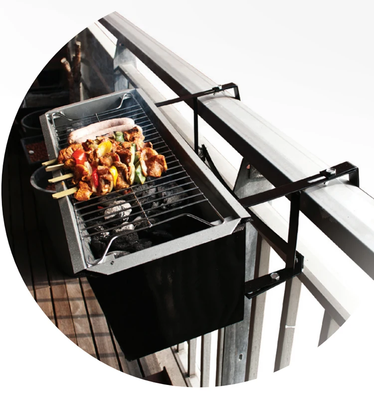 Stainless Steel Gas Grills Balcony Charcoal Barbeque Hanging Bbq Grill ...