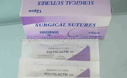 Synthetic Absorbable Braided Multifilament Polyglactin 910 Suture(pgla) L01100 - Buy Synthetic ...