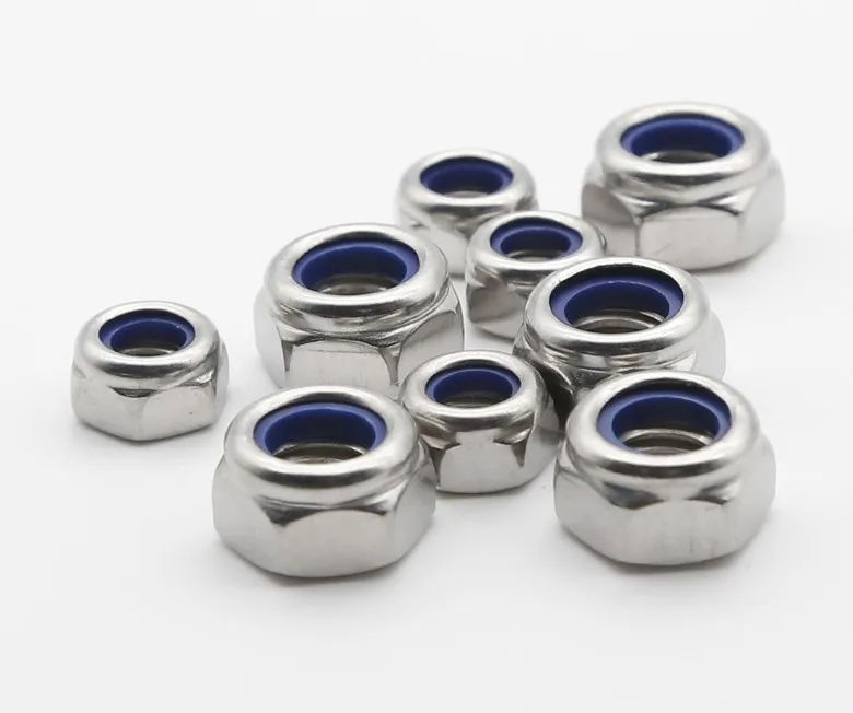 304 316 Stainless Steel DIN 982 M3-M20 Hex Thick Lock Nuts With Nylon ...