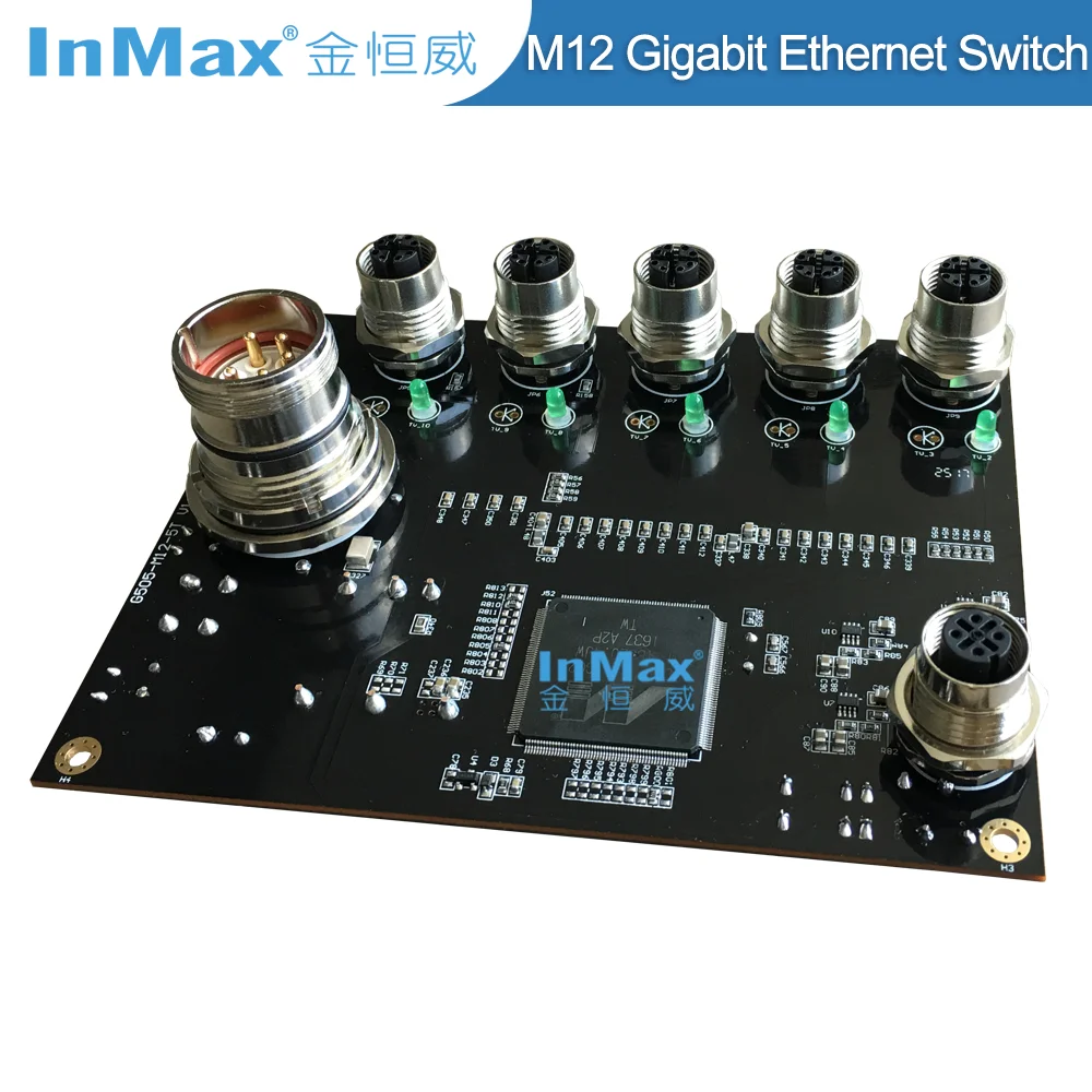 Customization 5 Port M12 X Coded Ports M12 Railway Ethernet 12 Port ...