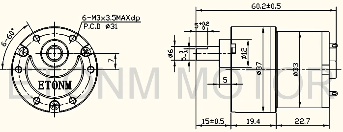 Et-sgm37-g 100rpm 6v Spur Gear Bbq Motor For Soap Dispenser And ...
