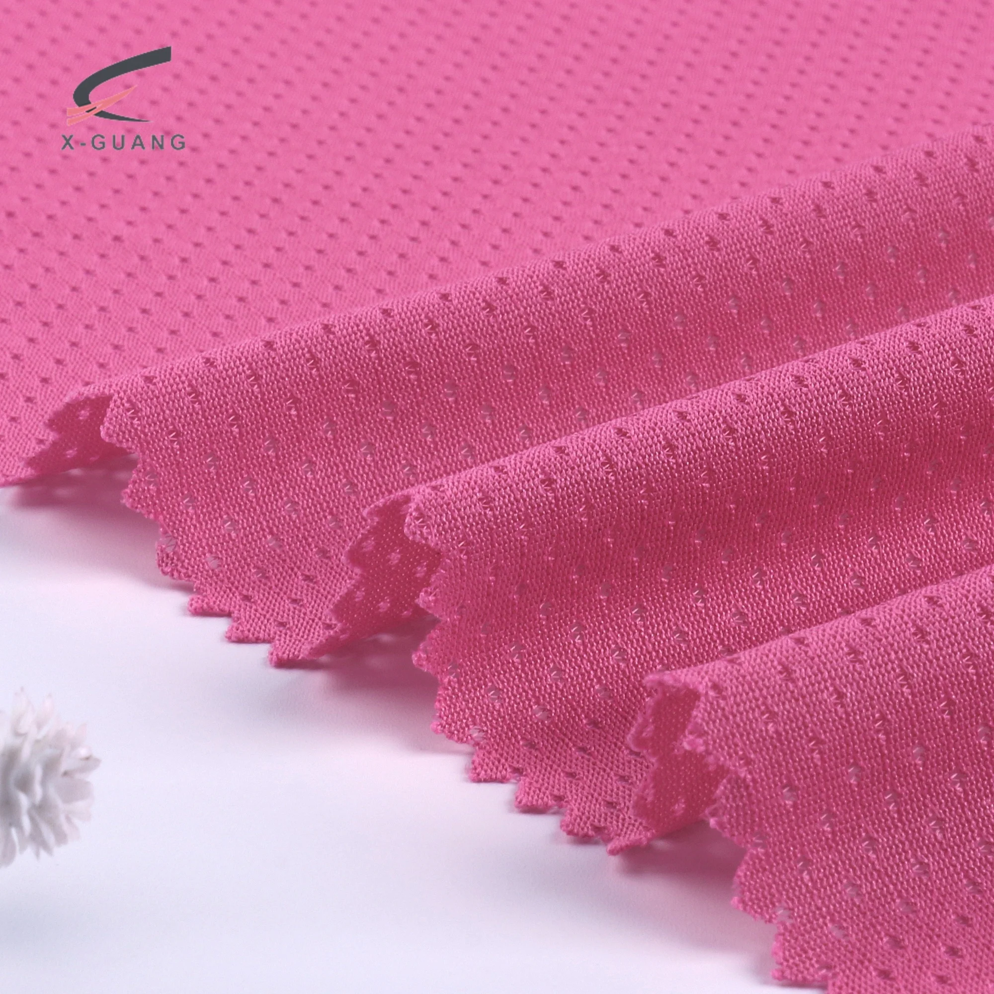 100% Polyester Knit Football Warp Knit Hole Mesh Knit Jersey Fabric For ...