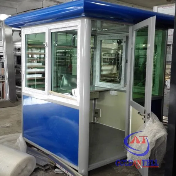 Low Cost Anti-rust Painted Guard Booth Steel Frame Mobile Security Post ...