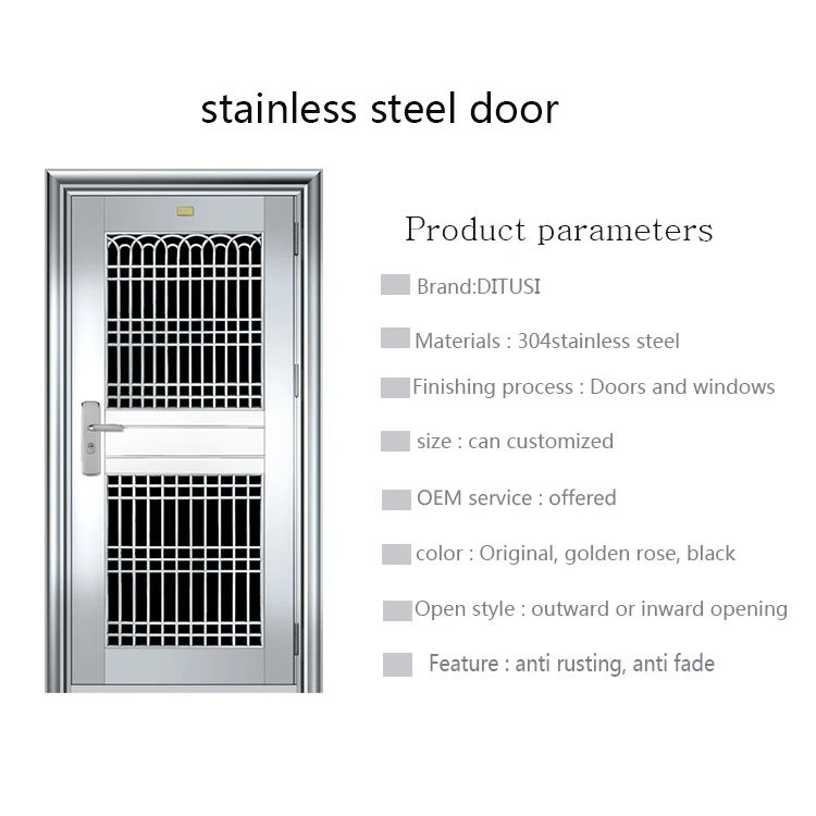 Stable Steel Door Metal Door Apartment Main Entrance Stainless Steel ...