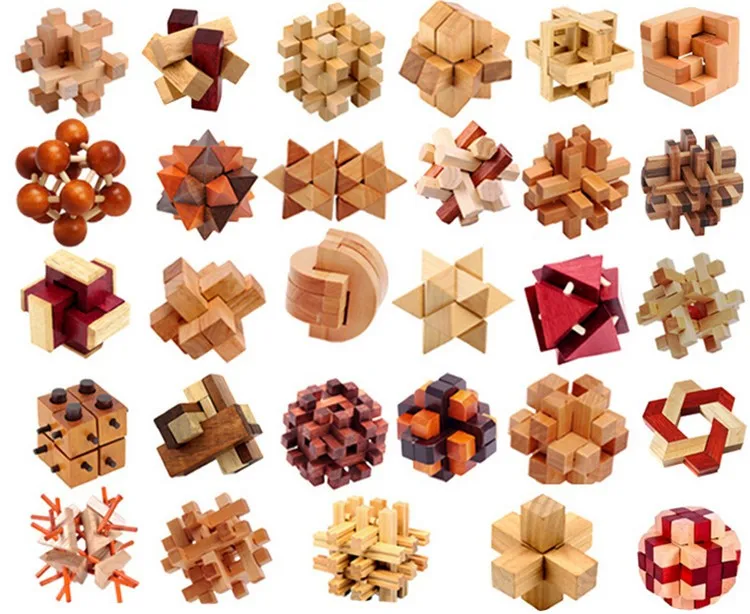 Super Wooden Brain Teasers Cube Game Puzzle - Eco-friendly