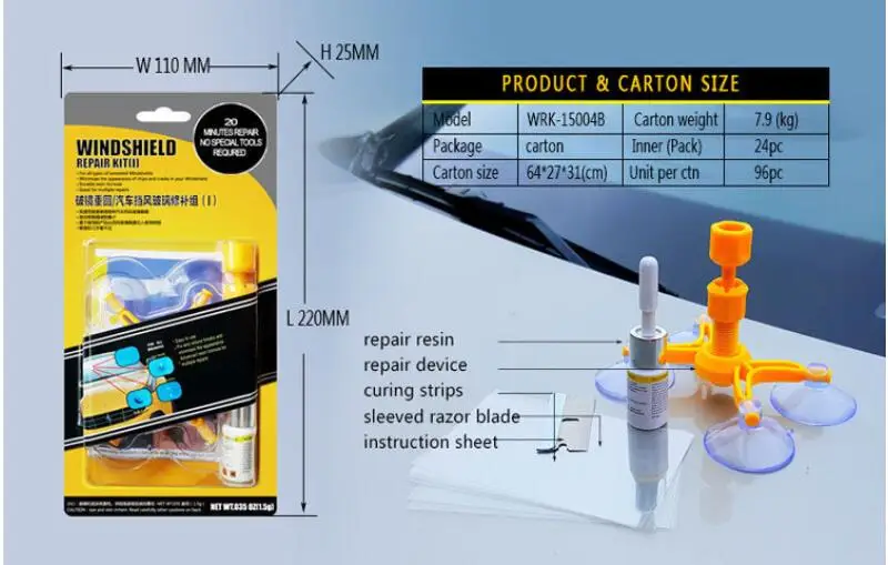 Auto Glass Windshield Dent Repair Tools Car Windshield Crack Repair ...