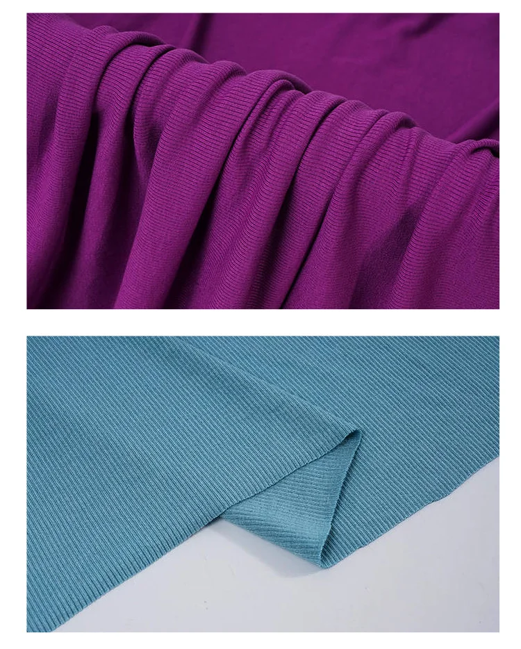 Knitted Rayon Spandex French Rib Fabric - Versatile & Durable