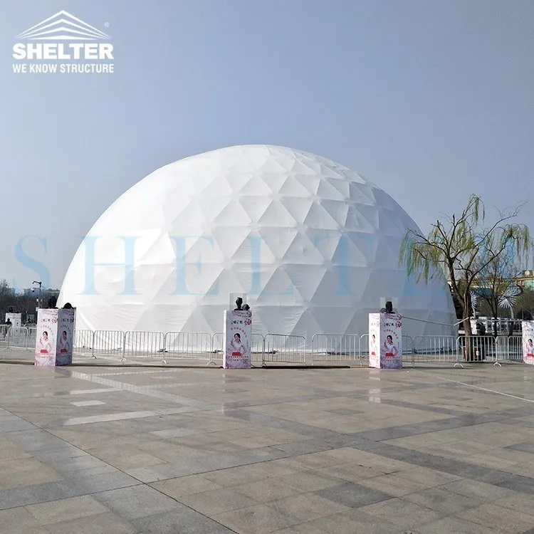 White Outdoor 20m Diameter Half Sphere Geodesic Dome Tent For Event ...