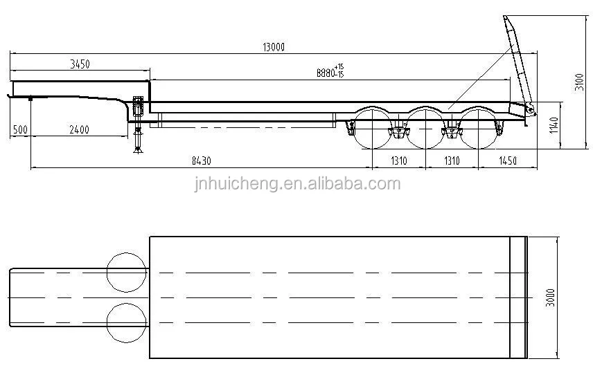 Cimc Heavy Duty 65 Ton Low Flatbed Semi Trailer/tri-axle Low Bed Truck ...
