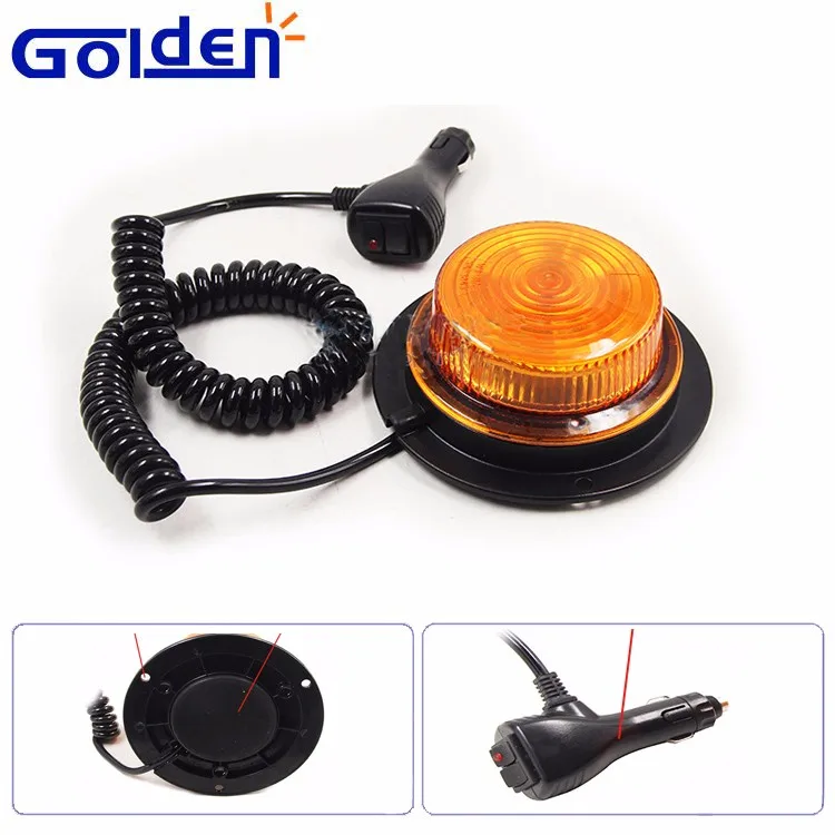 Purple Hazard Led Rotating Mini Flashing Beacon Light With Magnet Mount ...