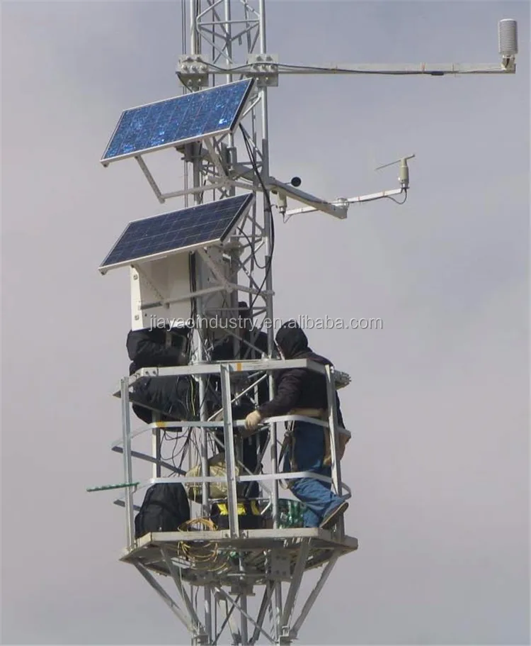 Steel Galvanizing Installation FM Antenna Solar Panel Mast