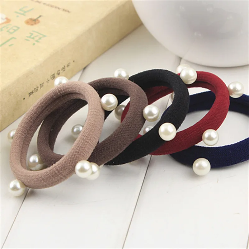 Women Girls Pearl Covered Elastics Fancy Hair Bands - Buy Fancy Hair ...