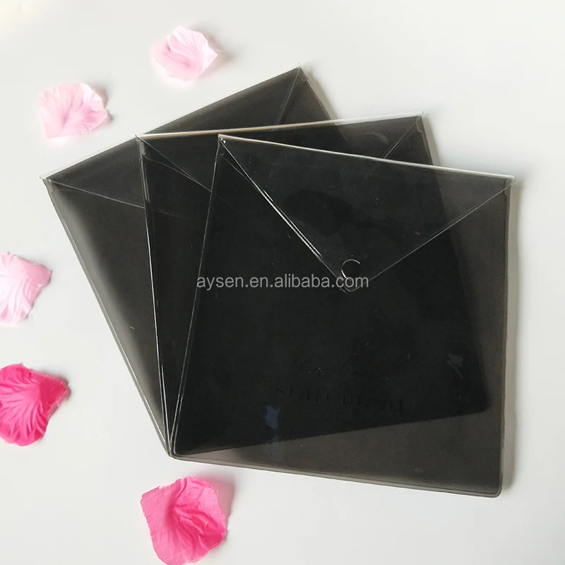 Accept Custom Vinyl Snap Closure Bag,Snap Button Pvc Pouch A5,Clear ...