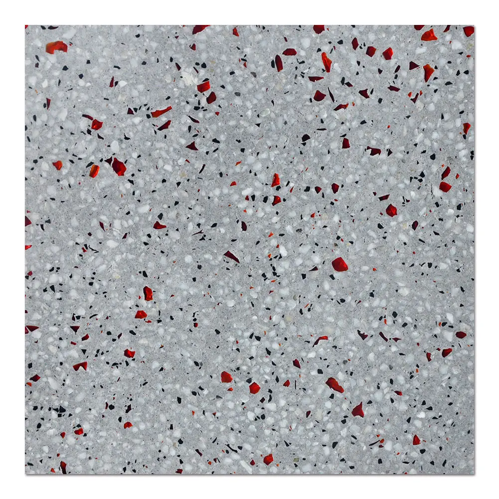 Multi Color White Polished Matt Terrazzo Tiles 600x600