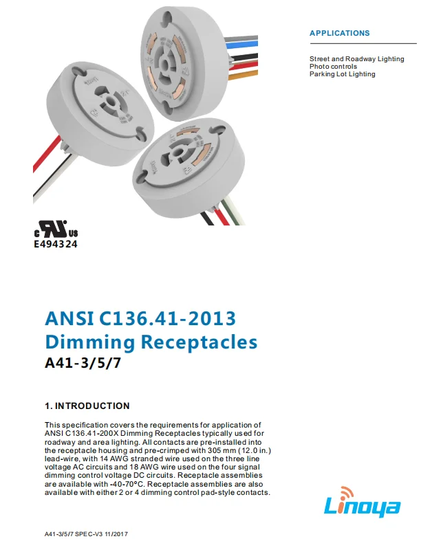 Ansi C136.41 Nema Socket 7 Pin 5 Pin 3 Pin Photocell Receptacle - Buy ...