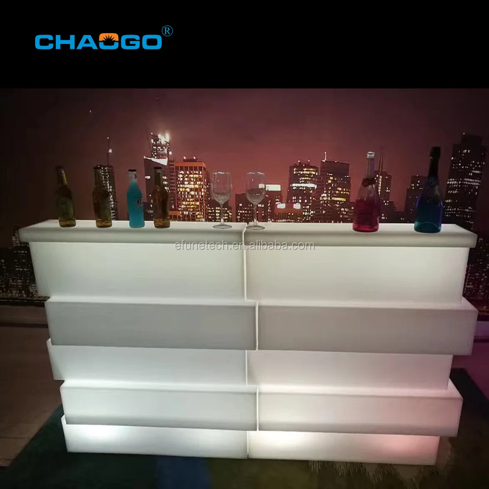 Portable RGB Color Changing Illuminated Bar Counter