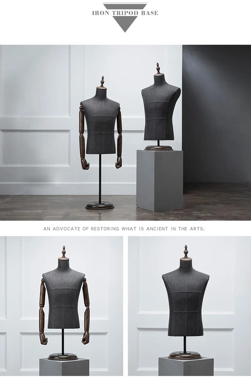 Male Mannequin Half Body - High-End Fashion Display Props