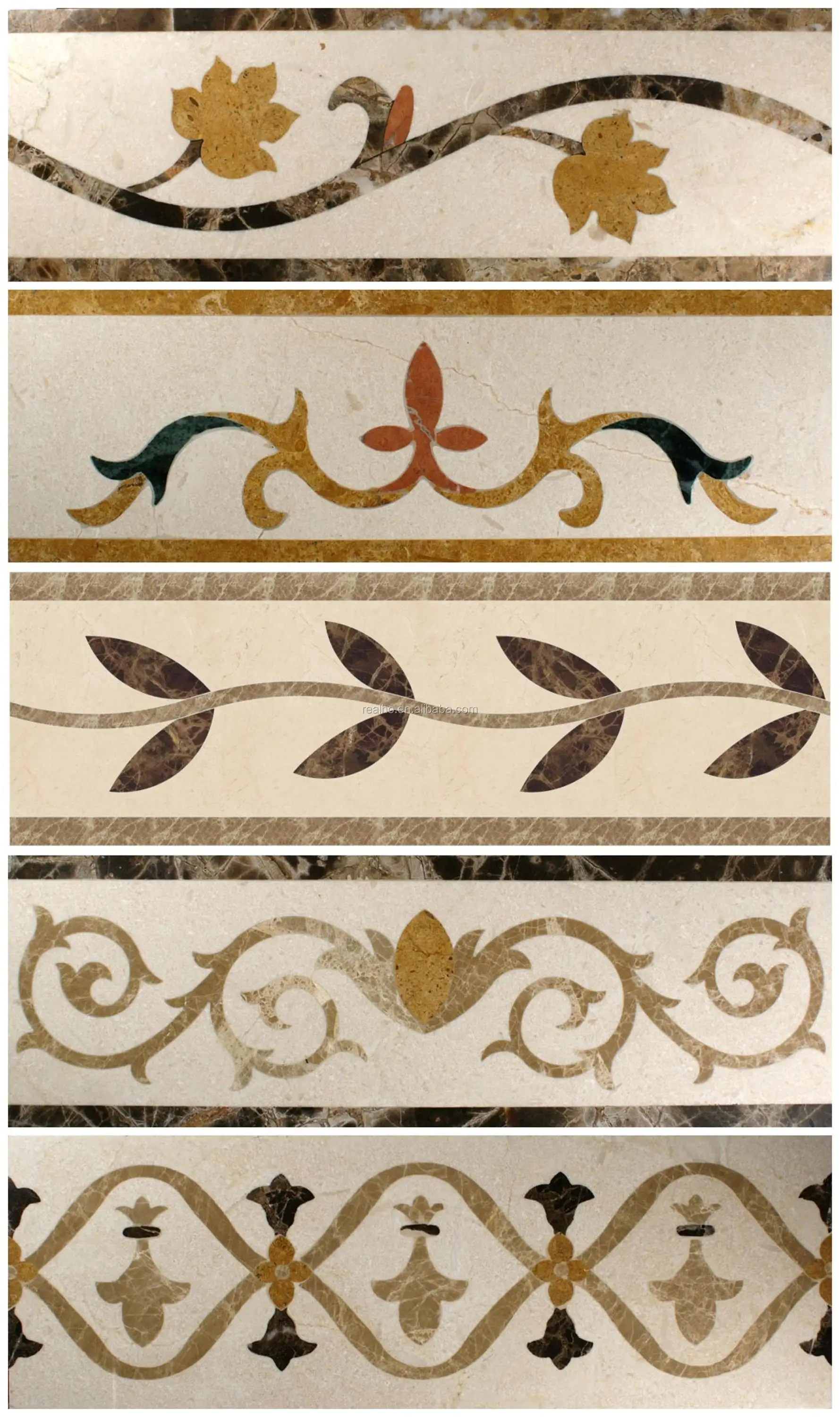 Patti Marble Stone Border Designs for Flooring - REALHO