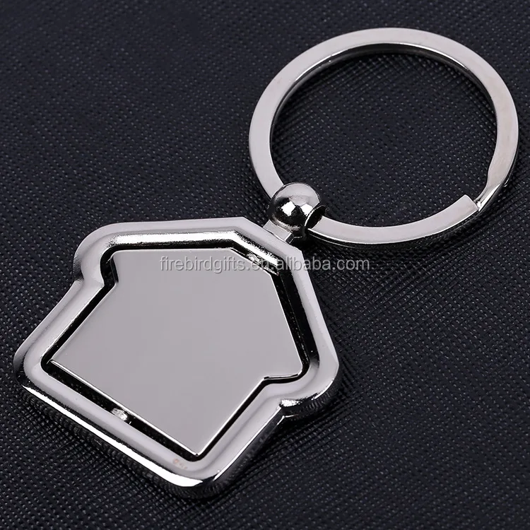Custom Metal Hotel Rotating House Shape Keychain - Firebirdgifts