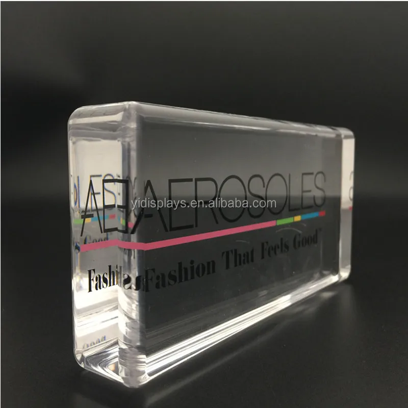 Luxurious Clear Acrylic Logo Block - Customizable Display