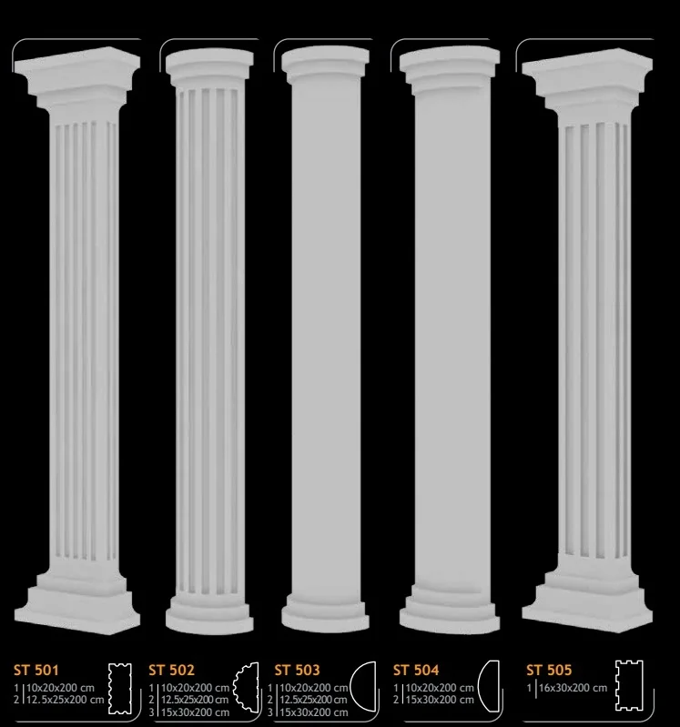 External Wall Decorative EPS Column Foam Cornice Moulding