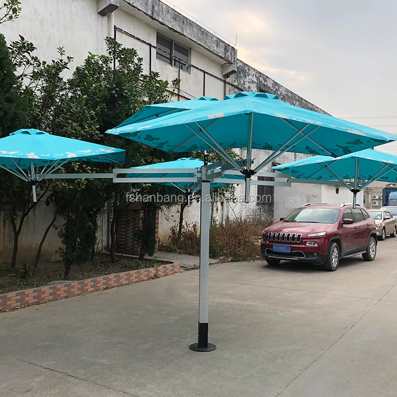 Customized Stylish Cafe Parasol Unique 5 Head Patio Umbrella For Coffee ...