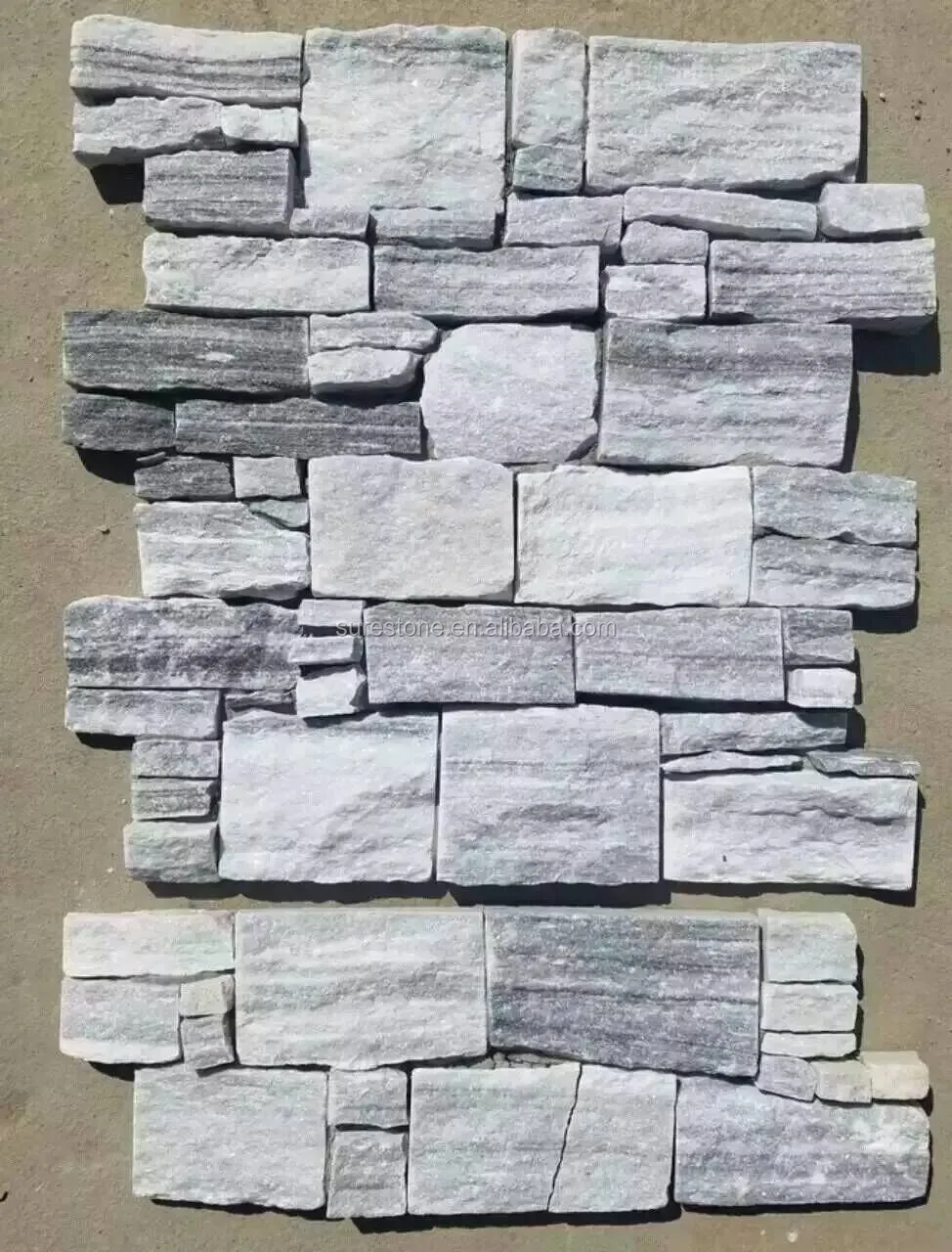 Grey White Mica Schist Exterior Wall Natural Stone Cladding Quartzite ...