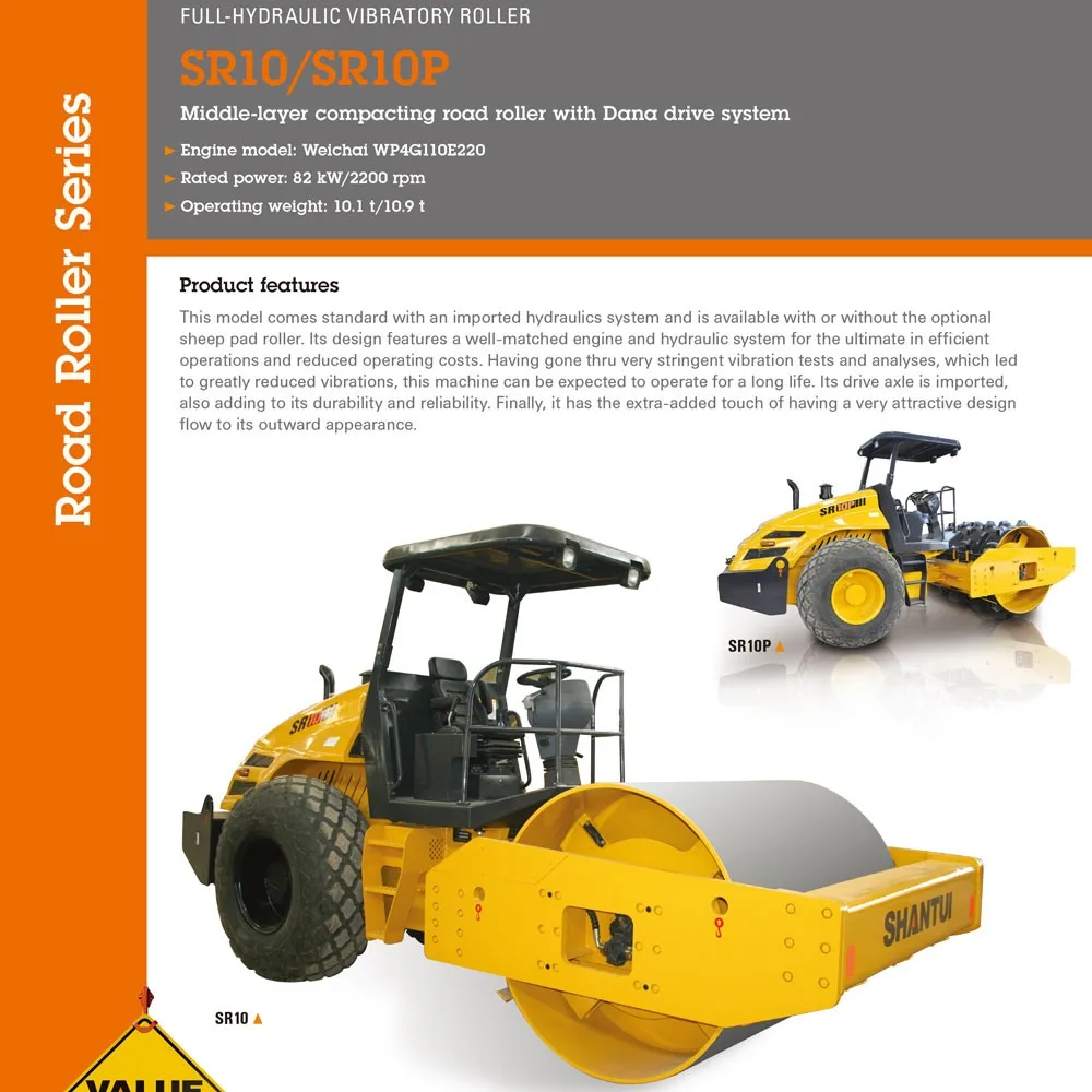 10 Ton Full Hydraulic Shantui Sr10 Road Compactor With Low Price For ...