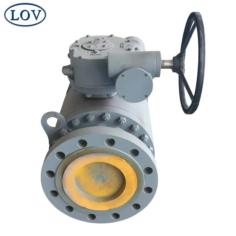 10 Inch Double Flange Three Pieces Wcb Trunnion Handwheel Operated Ball ...