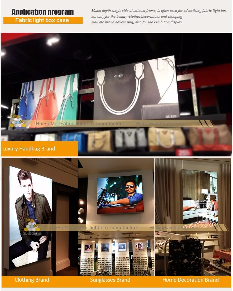 100mm Cutting Aluminum Extrusions Backlit Textile Frame,Shop Sign ...