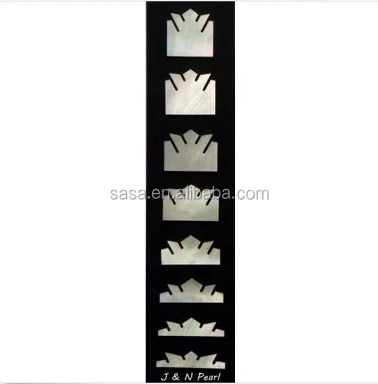 White Mother Of Pearl Fingerboard Crown Inlay Set - Buy White Mother Of ...