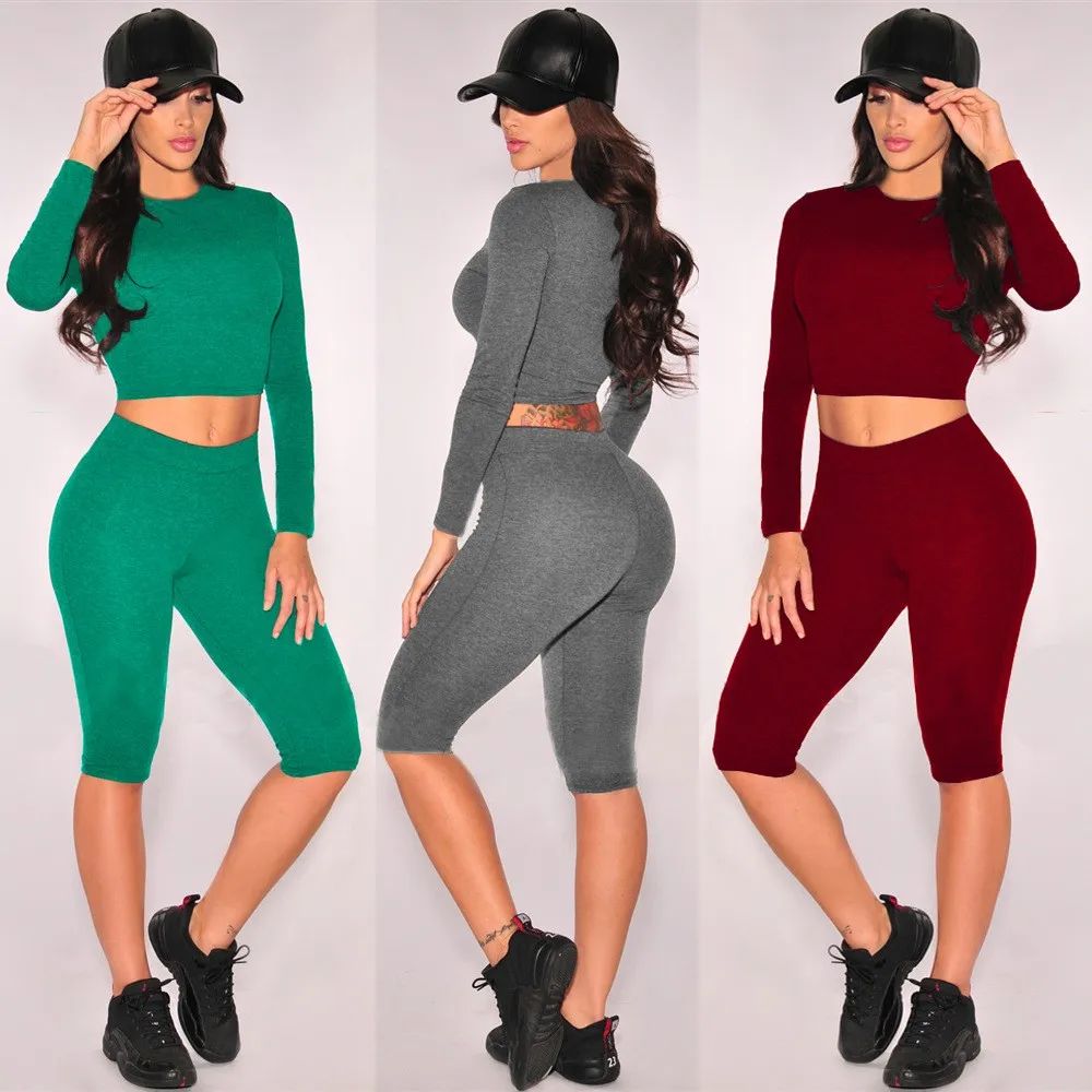 Amazon Women Bare Midriff Clothes 2018 Ladies Sexy Crop Top And Skinny ...