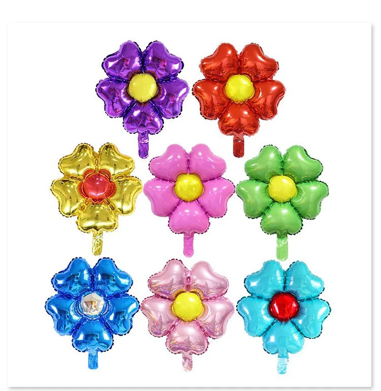 Colorful Flower Shape Helium Foil Balloons for Parties