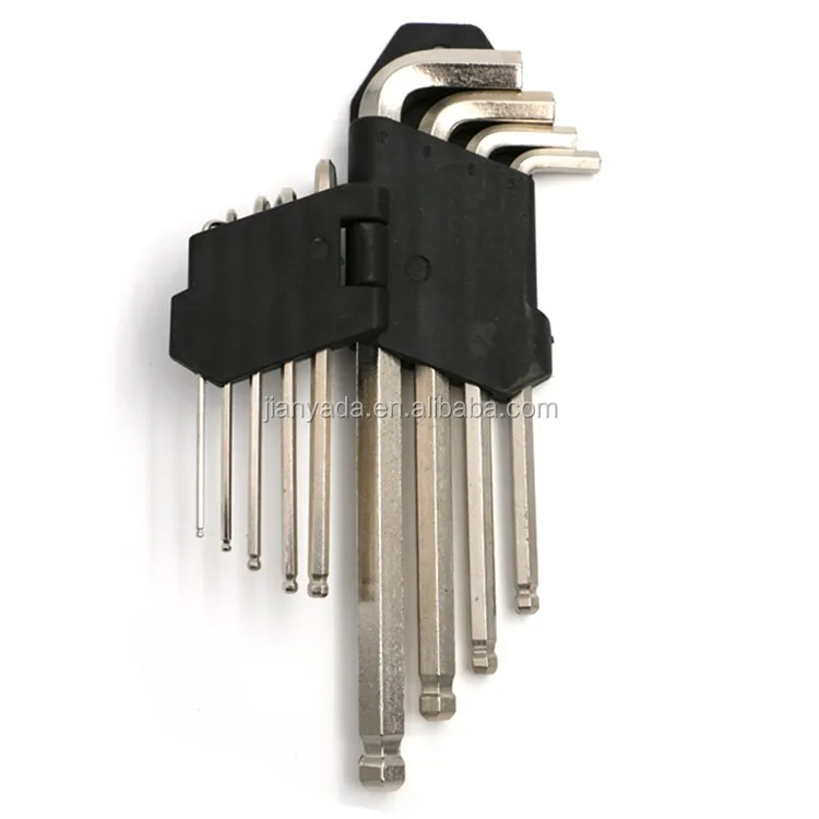 9pcs 1.5-10mm Hexagon Wrench Set Carbon Steel Torque Spanner Reinforced ...