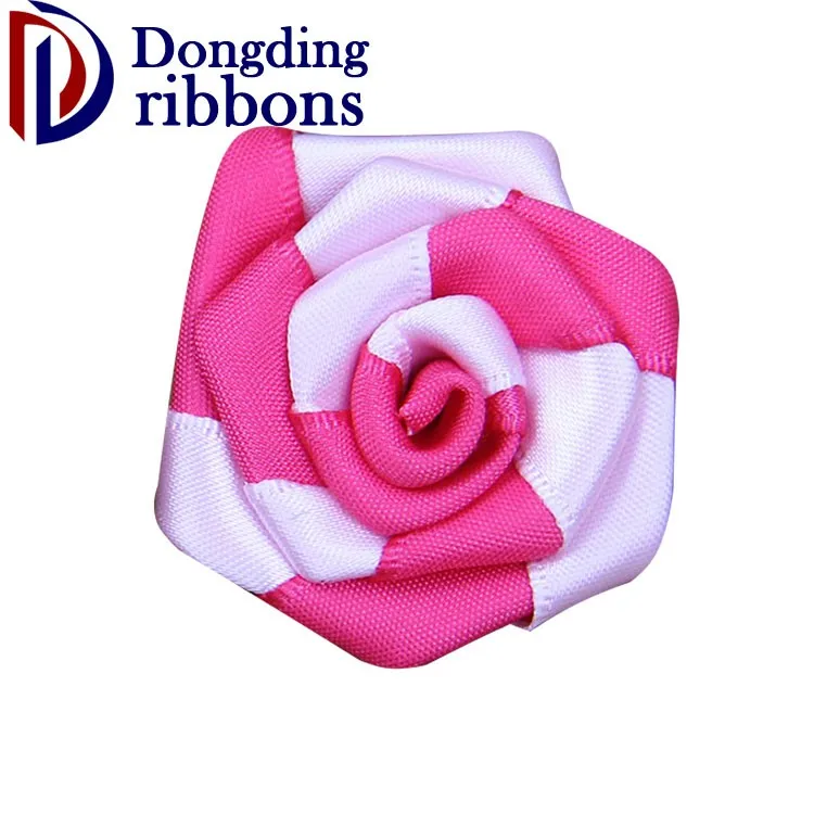 Wholesale Custom Various Color Rose Trim Handmade Satin Ribbon Flower ...