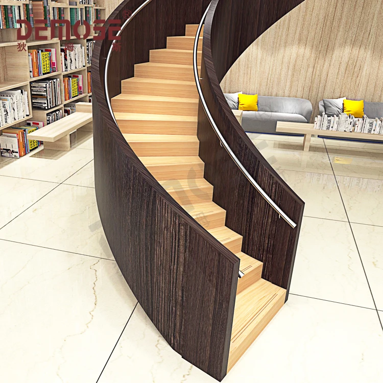 Small House Interior Curved Stair For Wooden Step - Buy Stairs For ...