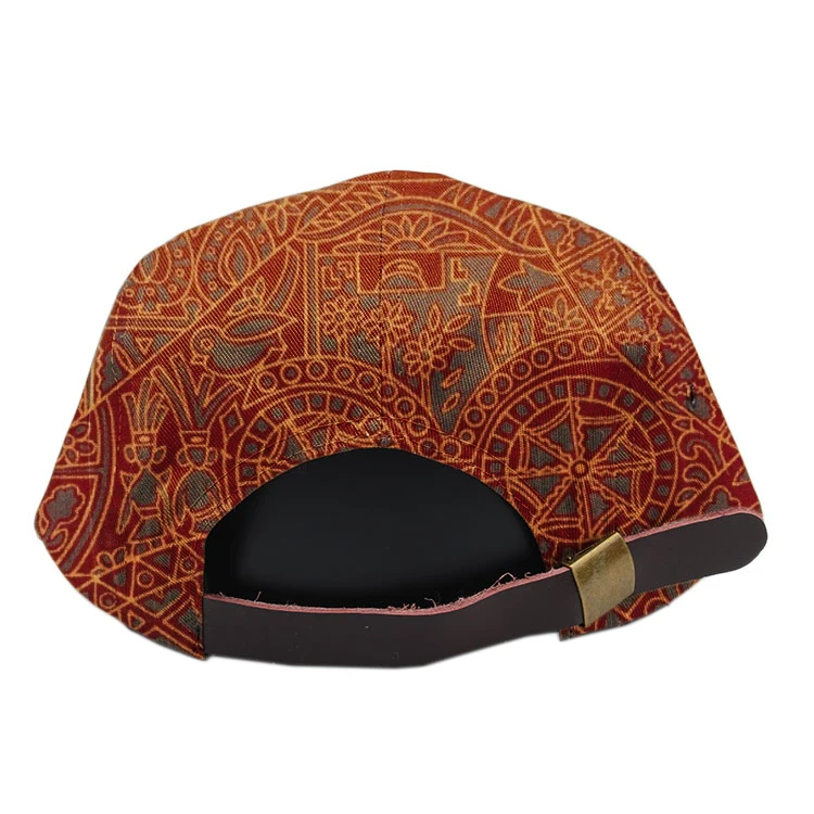 Custom African Print Pattern 5 Panel Hat Cap Wholesale Leather Patch ...