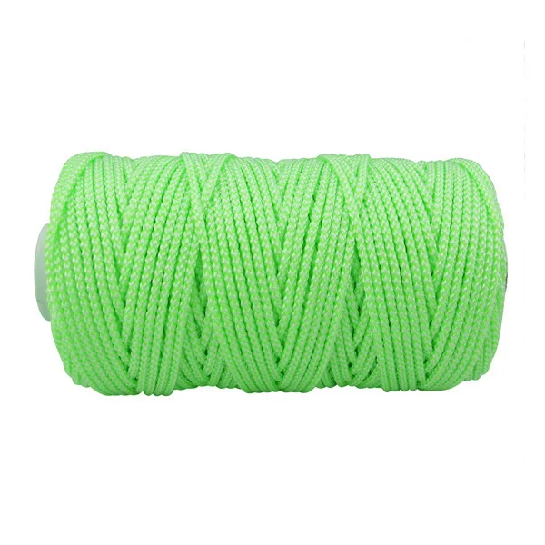 3mm Solid Braided Green Nylon Rope - 8 Strands - Strong & Smooth